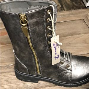 Seven7 | Shoes | Seven7 Silver Military Combat Silver Lace Up Boot ...